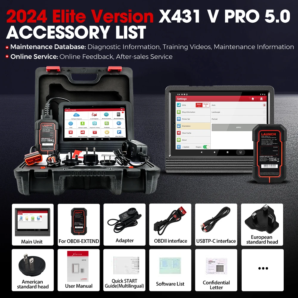 Alibaba.com: LAUNCH X431 PRO V5.0 Bi-Directional OBD2 Scan Tool: Supports 43 car brands, CE/ISO ...