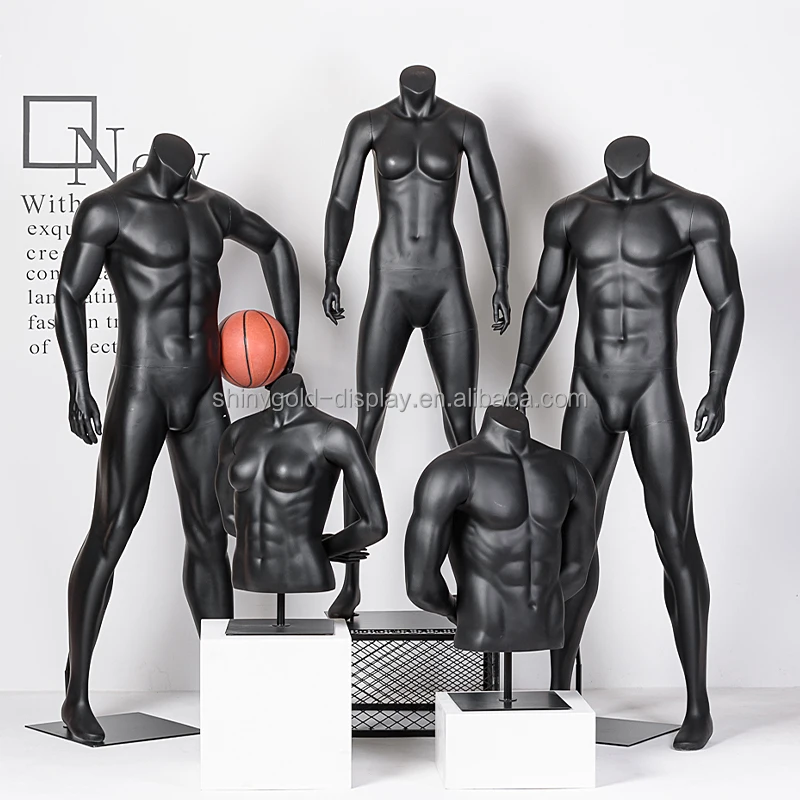Shiny Gold Rack Sports Muscle Mannequin - High-End Display