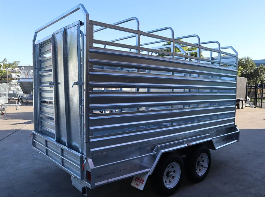 12X6ft Tandem Cattle Crate Trailer 4500KG Load Cattle Cage Trailer ...
