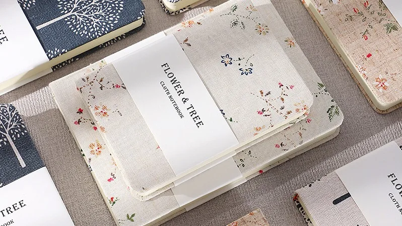 Hardback 100gsm Dot Grid Journal Cloth Linen Hardcover Notebook Fabric ...