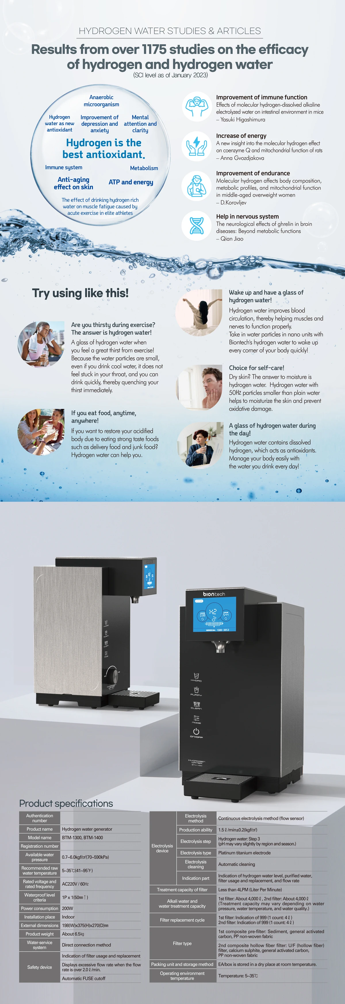 Intelligent Hydrogen Water Machine with Large Screen Display Easy to ...