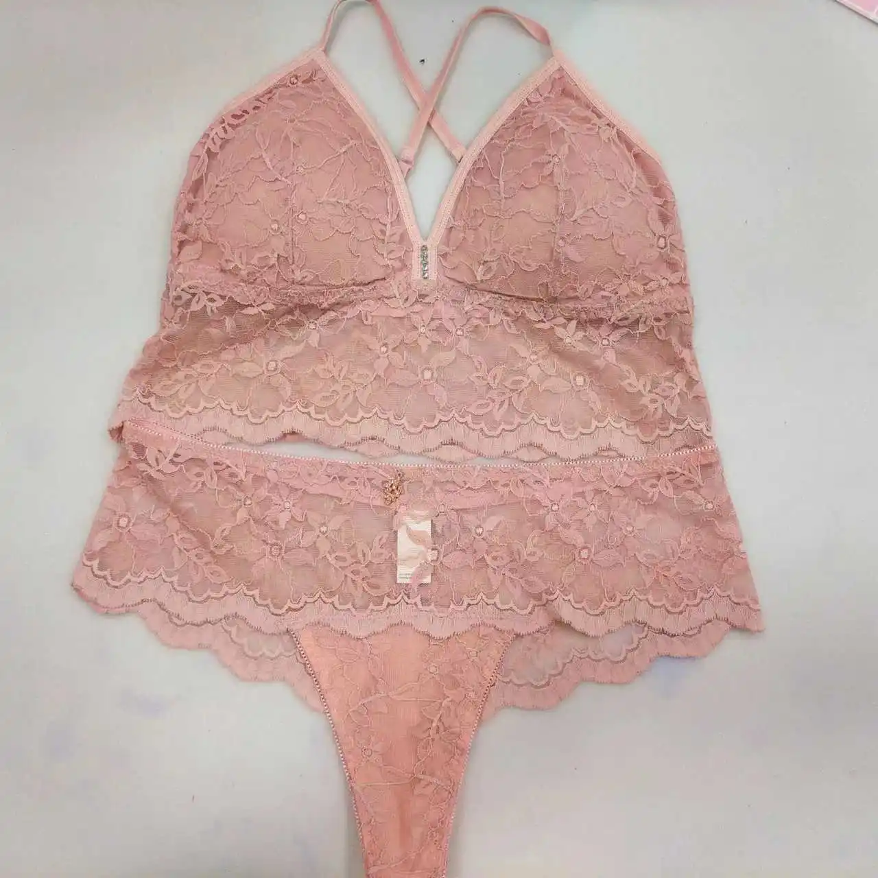 Women Sexy Lingerie Set Dress Lace Sheer Floral Sleepwear Nightwear