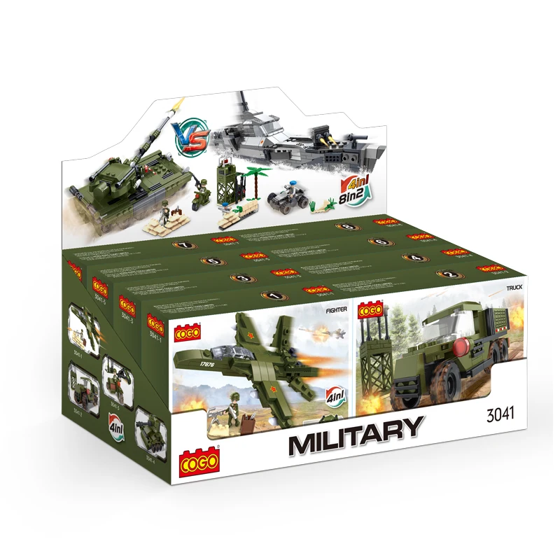 Cogo Kids Creative Car Assemble Building Blocks Toys 8 Assembled Tank ...