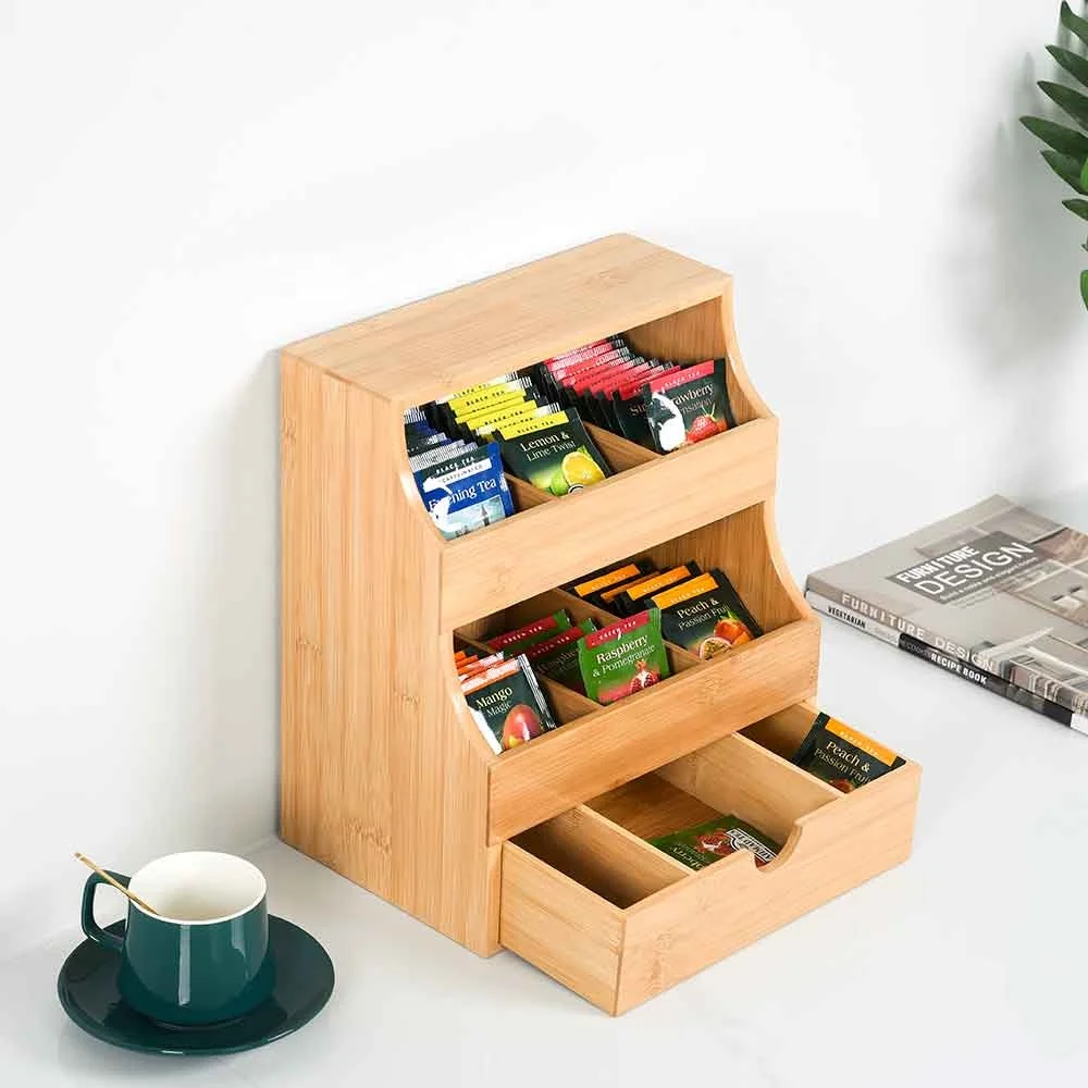 Desktop Organizer for Kitchen Office Tea Coffee Sugar Packet Storage ...