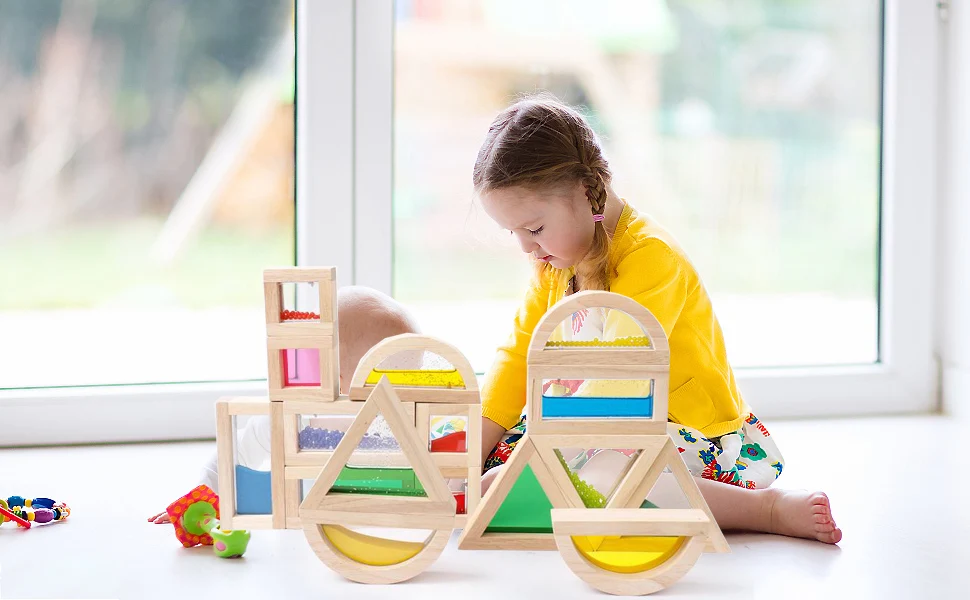 Sensory Preschool Wooden Stacking Games Educational Entertainment ...