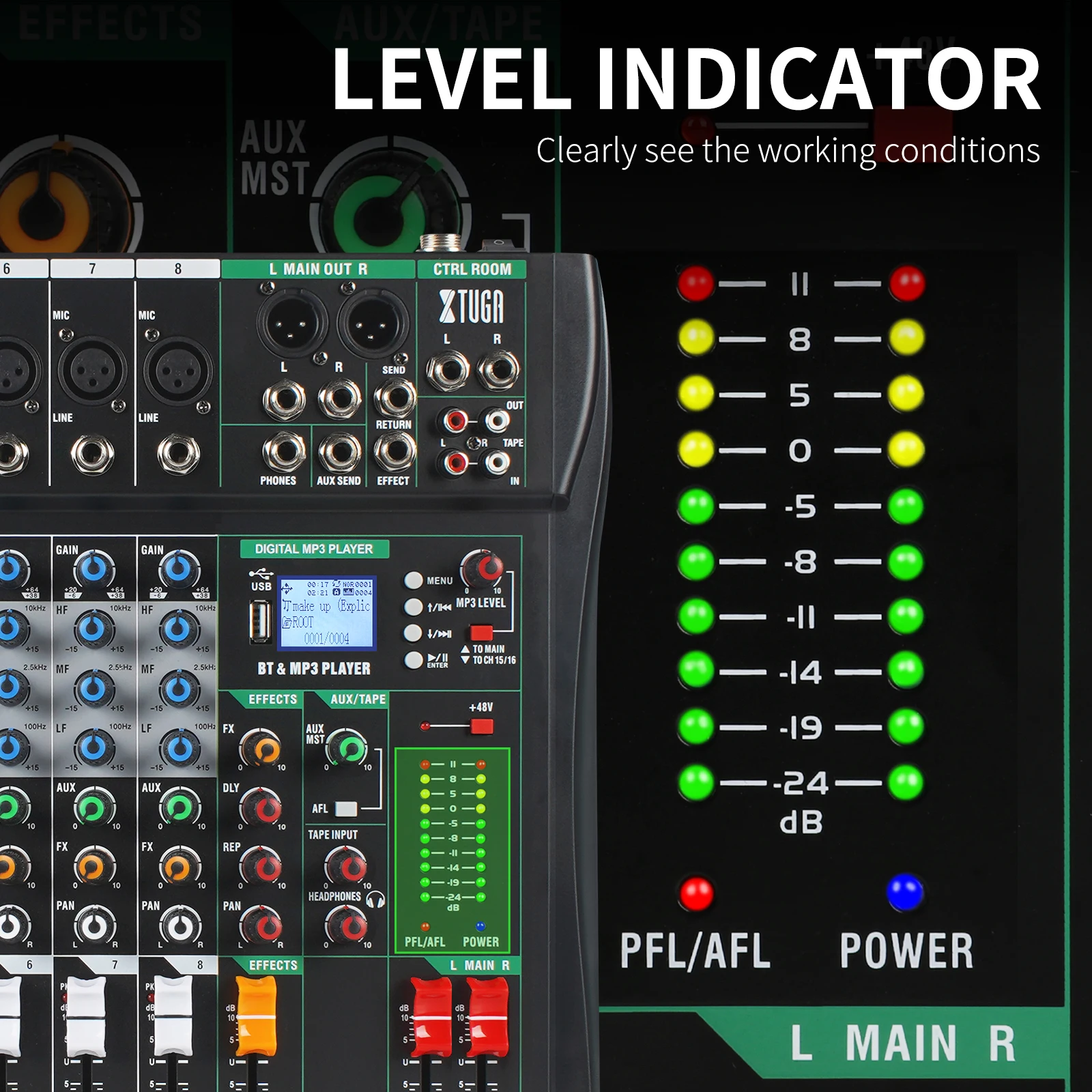 Computer Sound Mixer - 12 Channel Audio Mixer for Djs