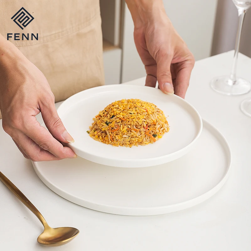 Nordic Modern Style Demi-matte Porcelain Dessert Plate Black Dinner ...