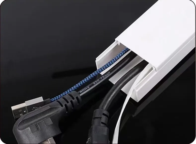 Grey White Plastic Electrical Cable Duct PZC Cable Channel Wiring Ducts ...