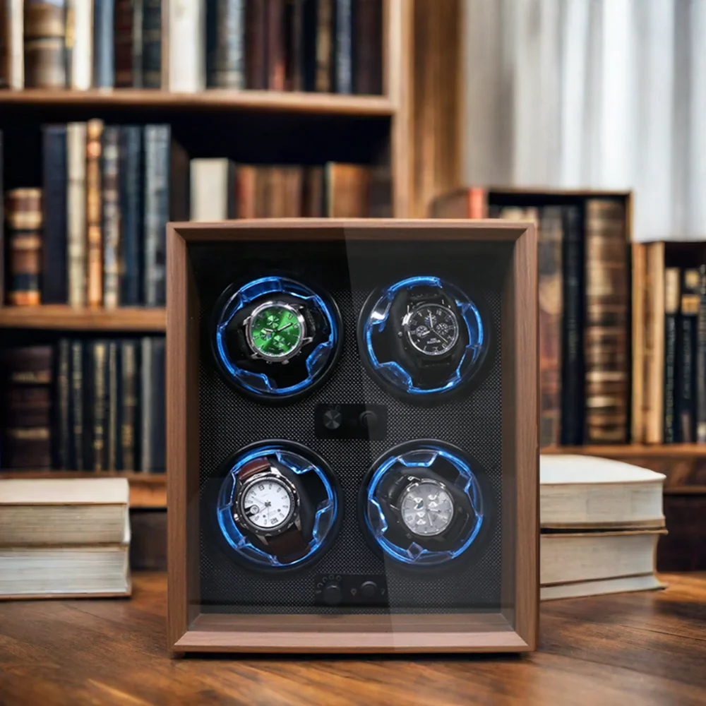 Custom Automatic Walnut Luxury Wood Single Watch Winder Safe Box ...