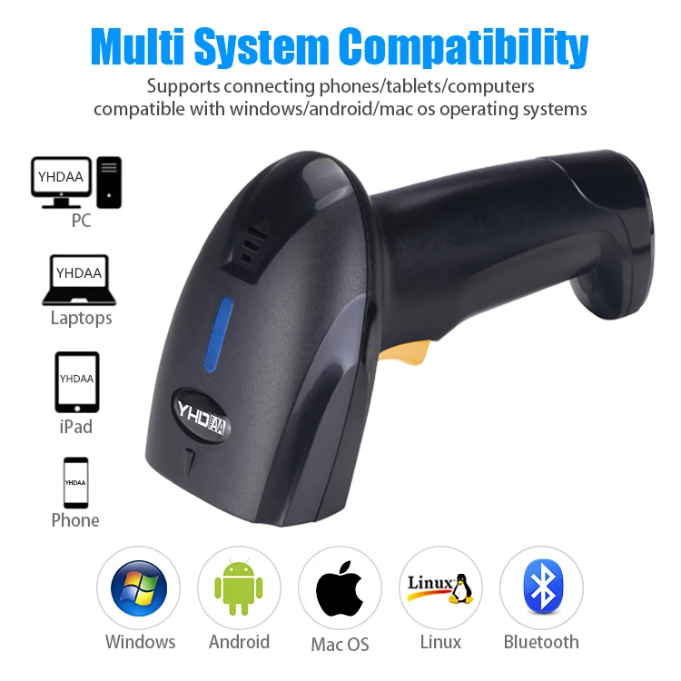 YHDAA Auto-Continuous 2D CMOS Image Qr Code Scanner Wireless Bluetooth ...