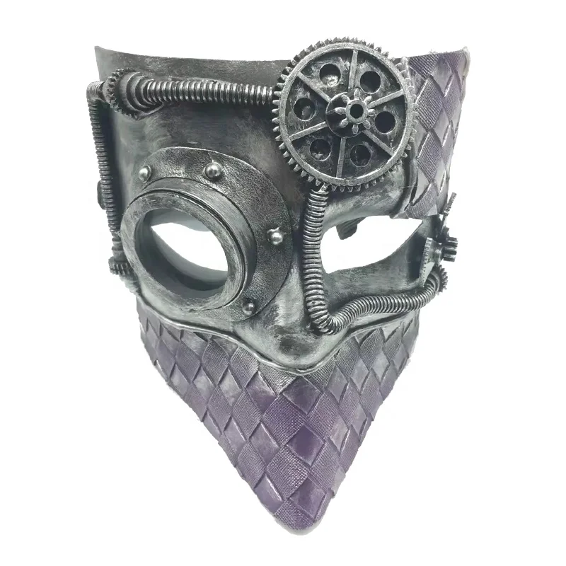 Steampunk Knight Cosplay Men Masquerade Mask Full Face Prom Venetian ...