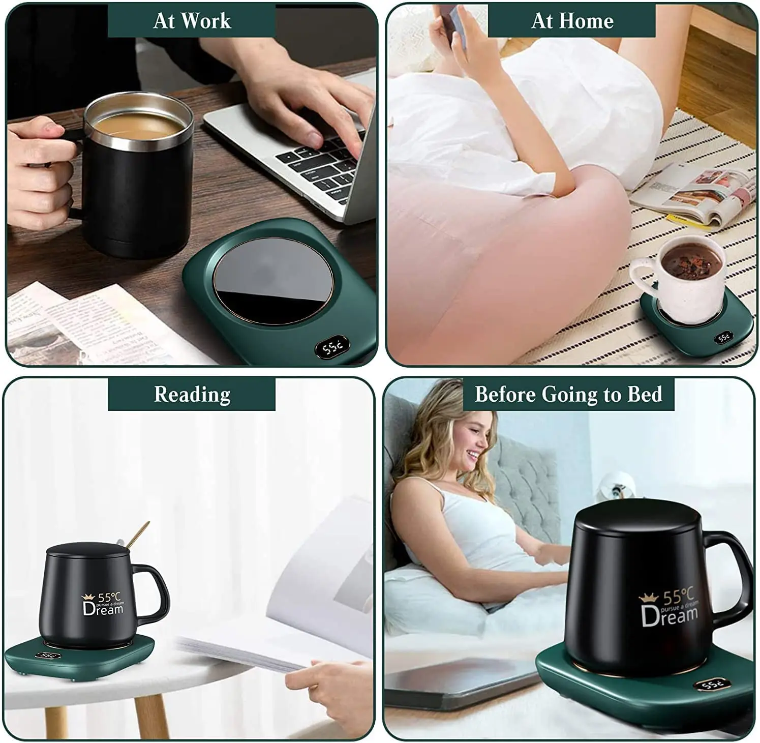 55 Degrees Smart Gravity Sensor Switch Ceramic Mug Electric Temperature ...