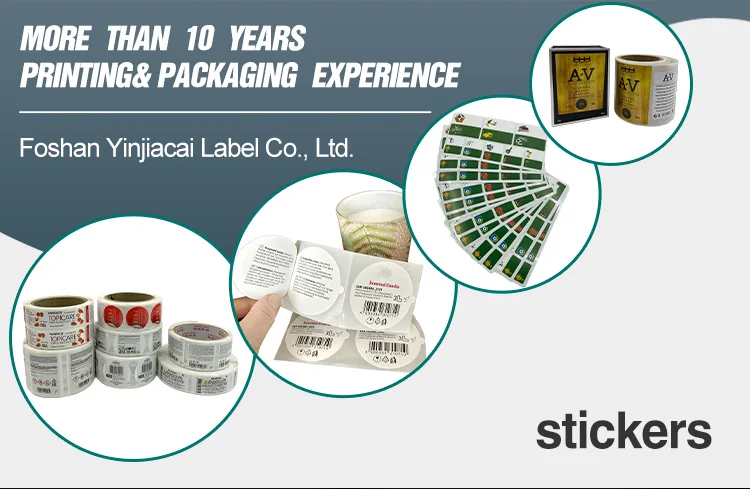 Waterproof Safety Label Stickers Custom Advertising Printing Logo Sticker Glass Bottle Multi ...