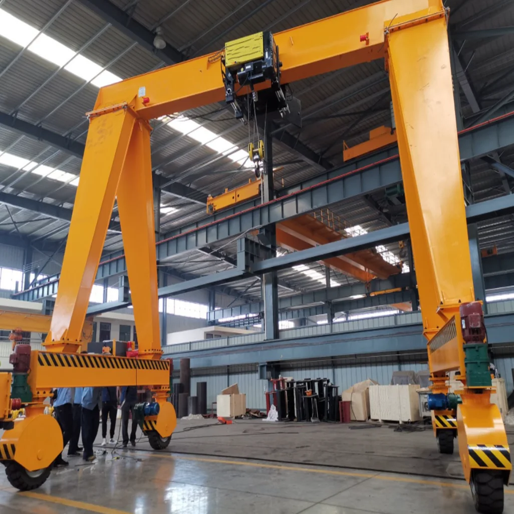 5 Ton 15 Ton Gantry Crane Single Girder Electric Trackless Rubber Tire ...