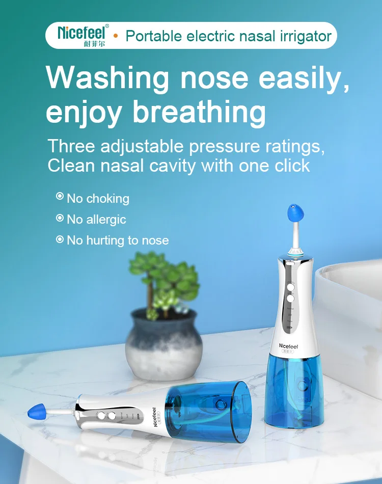 Electric Nasal Irrigation System - Portable Neti Pot Sinus Rinse Kit ...