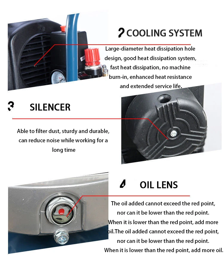 220V 8 Bar Portable Industrial Compressors Machine 750W