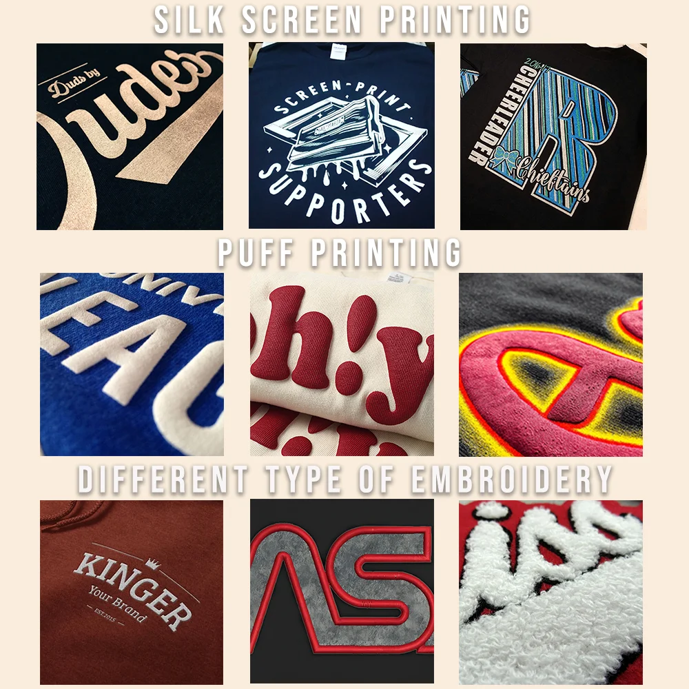 Custom Puff Printing Logo Streetwear Unisex Oversize Heavy Weight ...