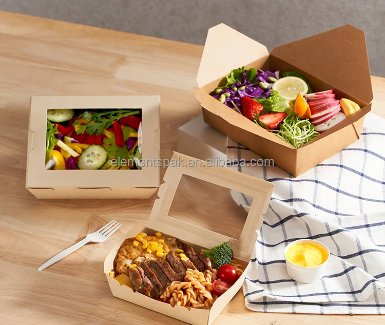 Wholesale 2 Compartments Paper Lunch Boxes Custom Food Packaging Boxes ...
