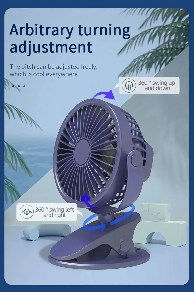 2022 Portable Clamp Personal Cooling Table Desktop Fans Baby Stroller ...