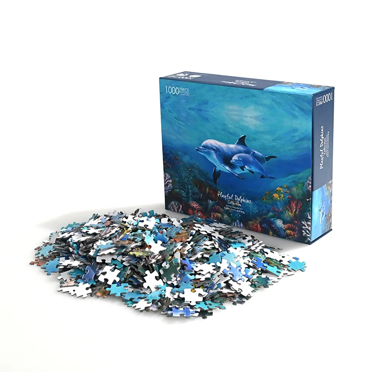 Custom Paper Printing10000 Piece Jigsaw Puzzle Dolphin Animal Magnetic ...