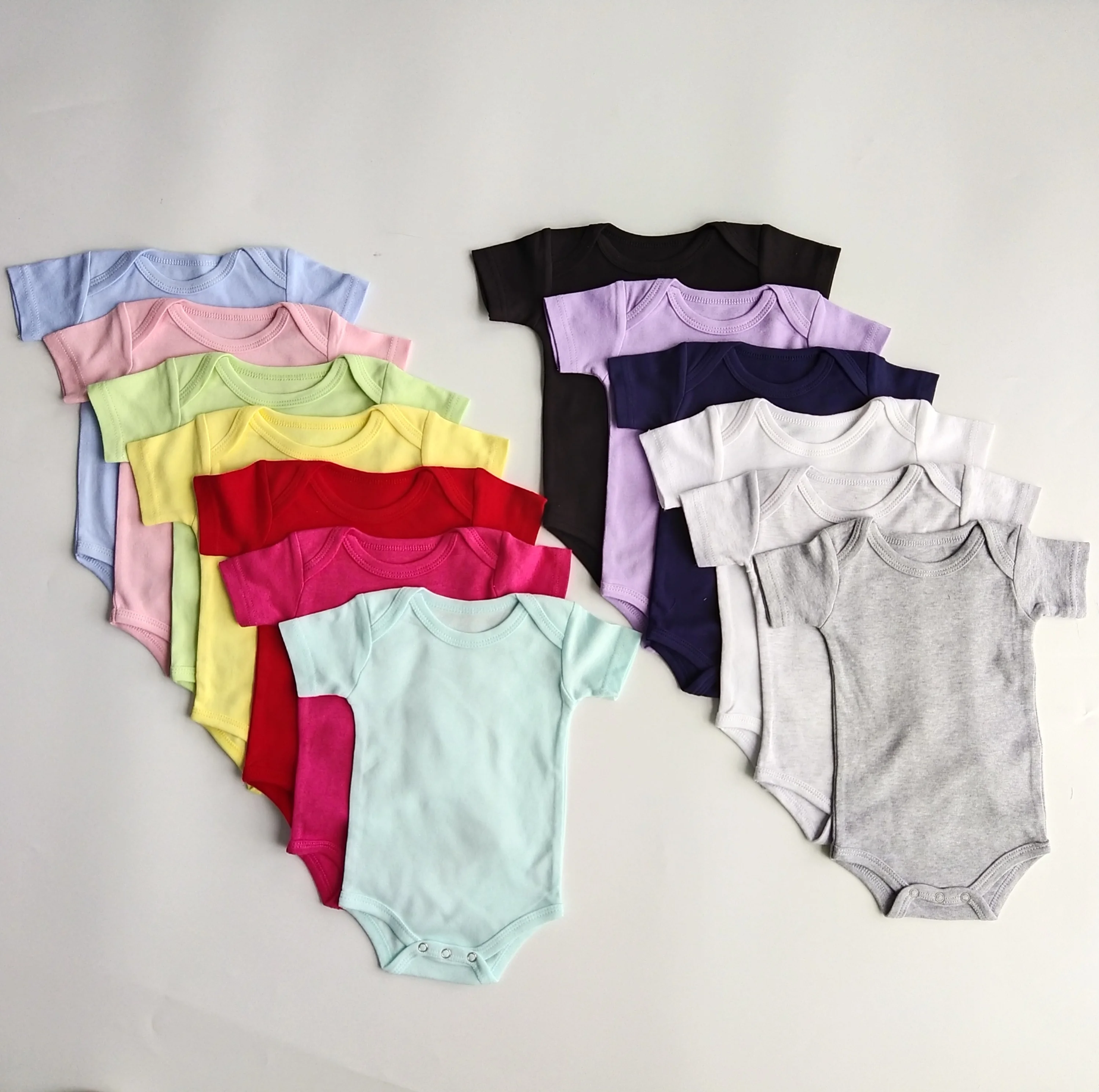 Wholesale Onesie Baby Clothes Romper Plain Custom Printing Short Sleeve ...