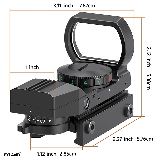 Combo Reflex Laser Sight 4 Reticle Red Green Dot Sight Optics With ...