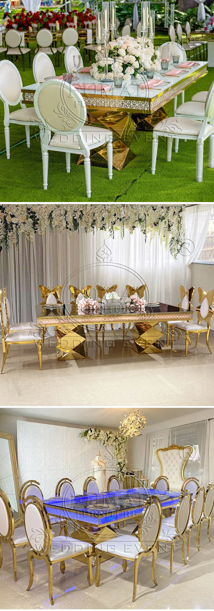 Stainless Steel Frame Event Set Mirror Top Banquet Wedding Table - Buy ...