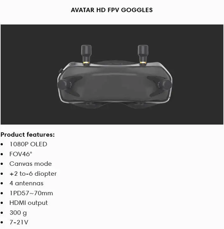 Caddxfpv Walksnail Avatar Digital Hd Fpv Goggles Oled Display 1080p V3 ...