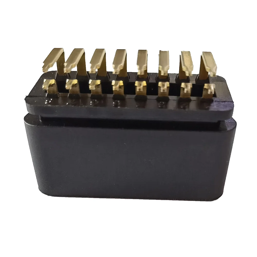 16pin 24V OBD2 Connector - Gold Plated, Right Angle Male