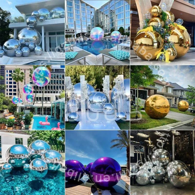 Silver Inflatable Mirror Balloon Giant Pvc Inflatable Ball Event ...