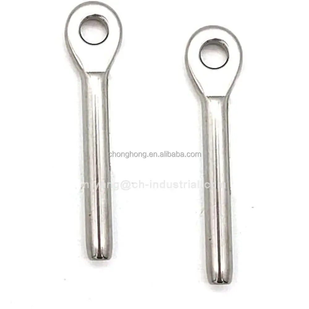 Marine 316 Stainless Steel Eye End Cable Railing Swage Eye Terminal end ...