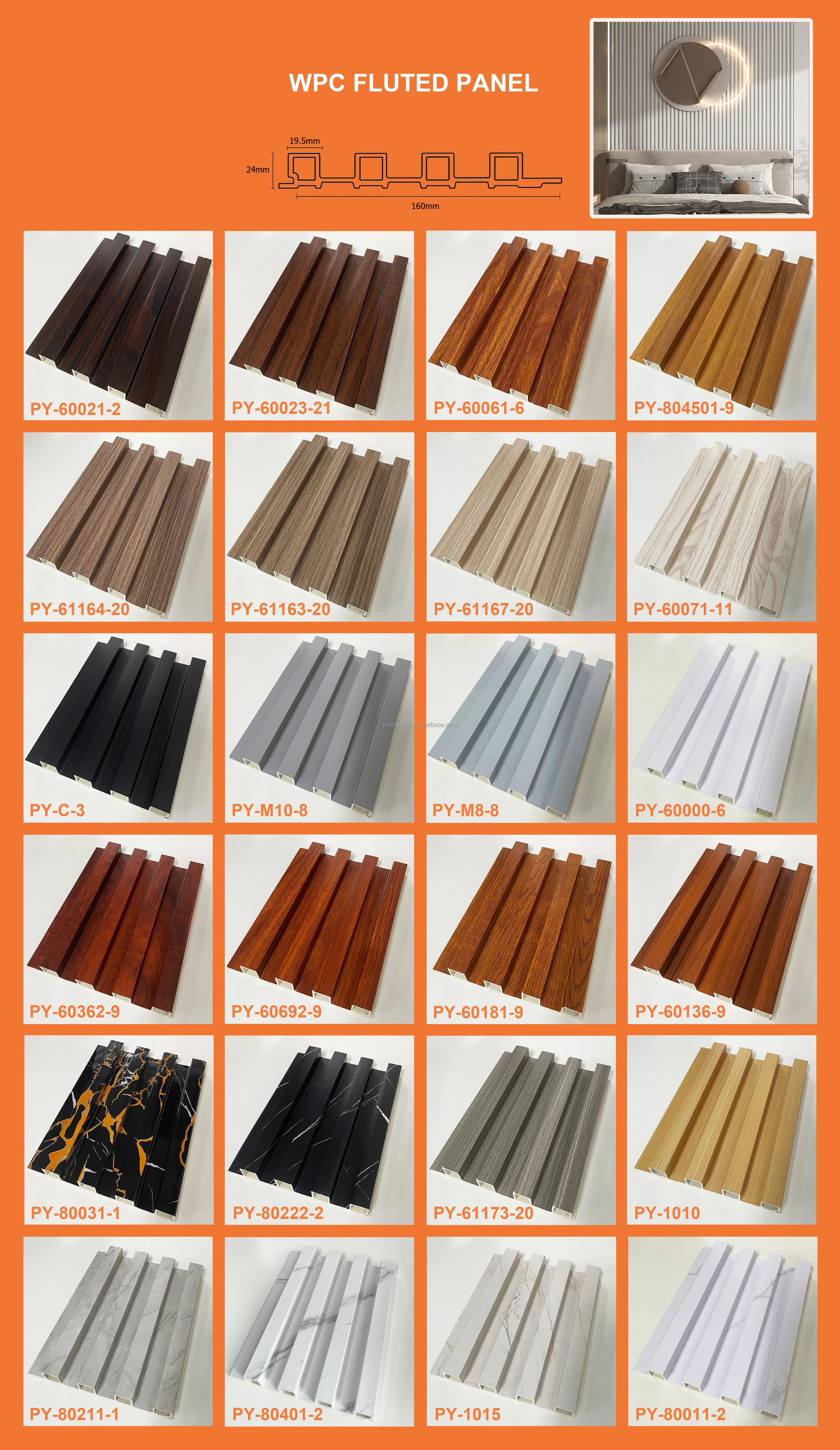 3d Interior Wooden Fluted Wpc Uv Decor Wall Panel Living Room Marble Alternative Laminated Pvc ...