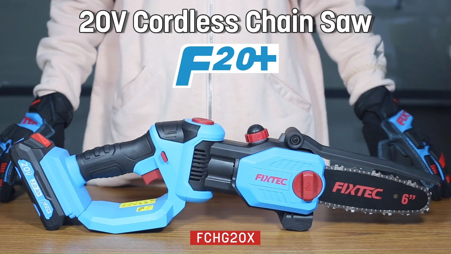 Fixtec 20v Handheld 6inch Auto Oil Feed Function Battery Cordless Electric Mini Chain Saw - Buy ...