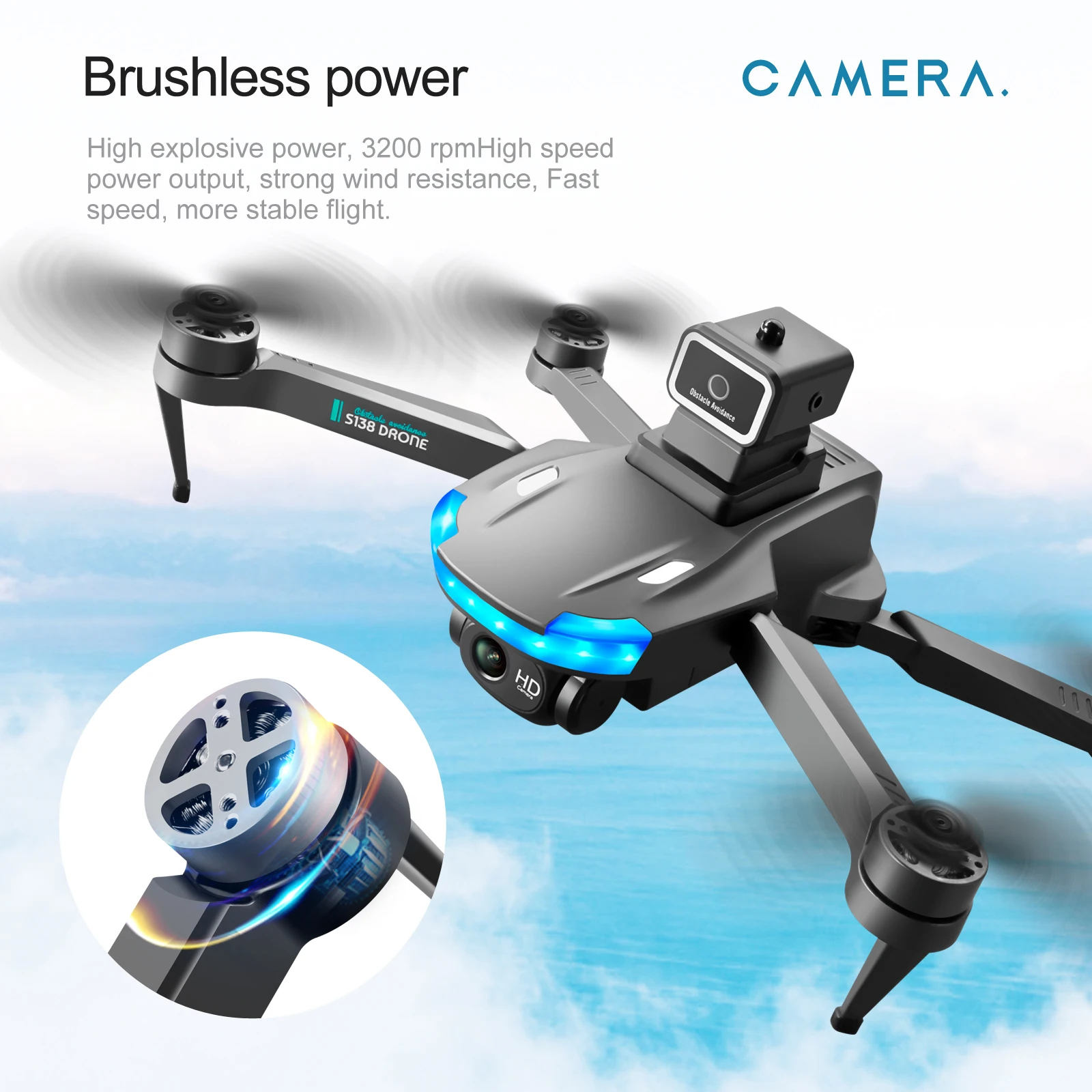 S138 Drone - 4K UHD Brushless Motor Quadcopter for All Ages