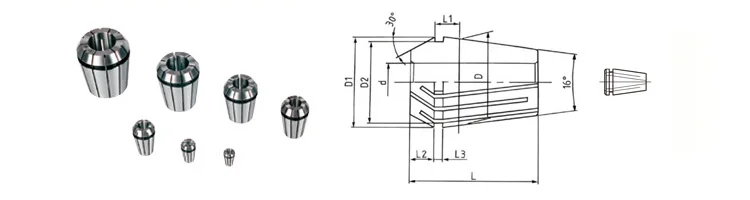 ER Collet Chuck Set ER8 ER11 ER16 ER20 ER25 ER32 ER40 ER50 for CNC ...