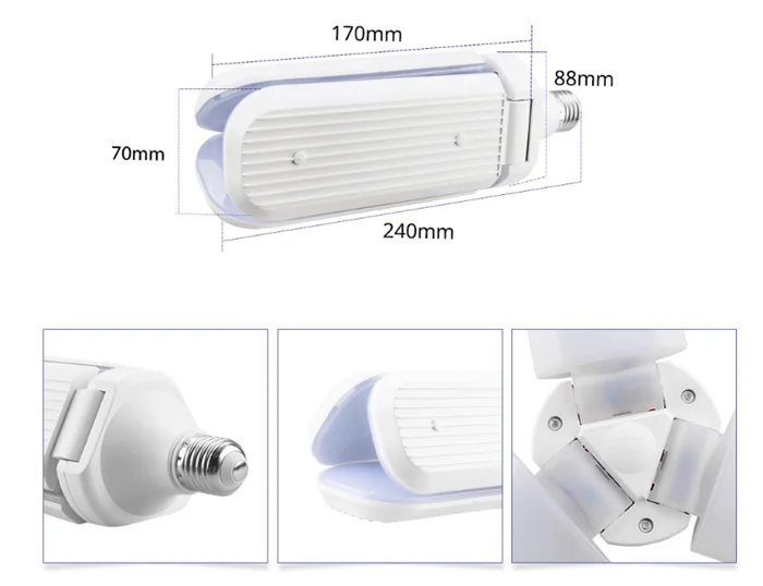 Wholesale Mini Foldable Lamp 3 Fan Blade Light 45W LED