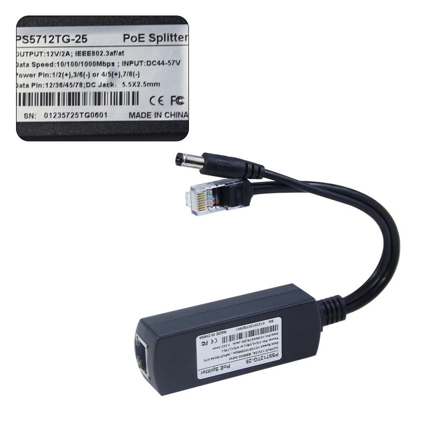 Gigabit Usb Type C Active Poe Splitter 48v To 5v Ieee802.3af Power Over ...