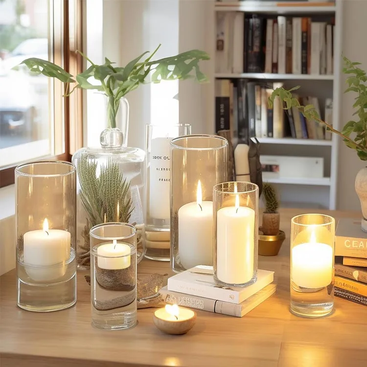 Wholesale Cheap Heat Resistant Recycled Cylinder Tall Glass Candle Vase ...
