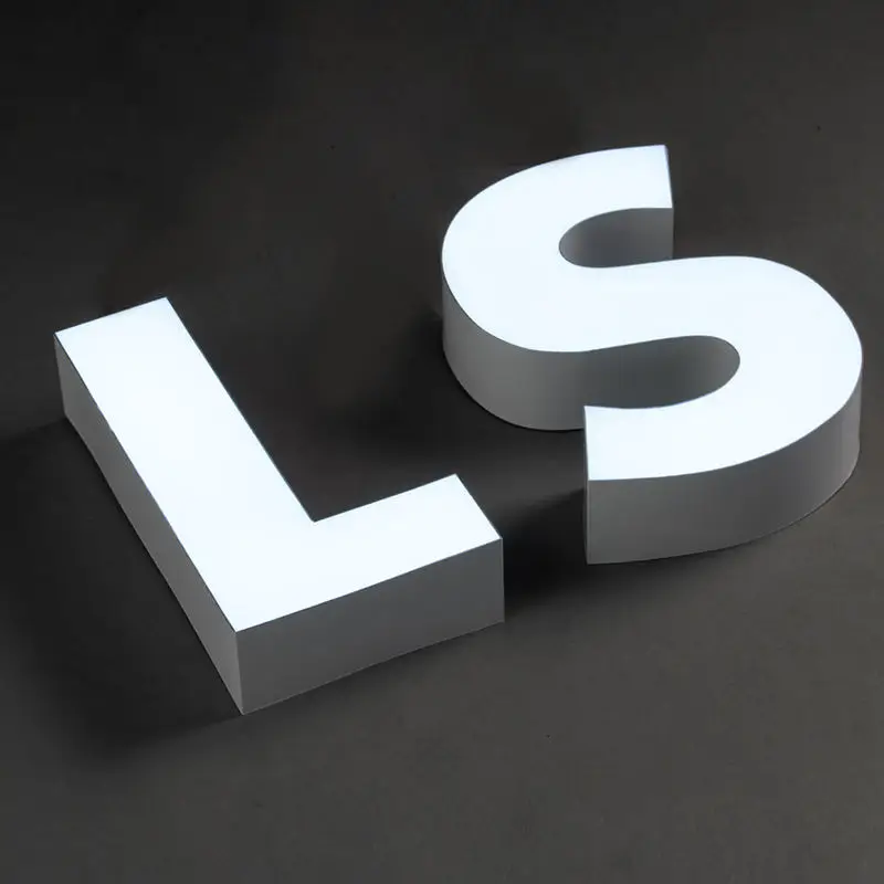 Custom Indoor Outdoor Led Lighting Alphabet 3d Backlit Brushed Metal ...