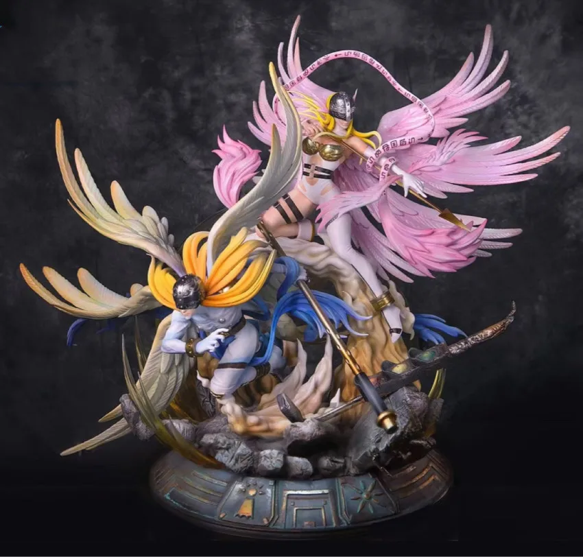 Japan Anime Gk Miman Angemon And Angewomon Action Figure For Collect ...