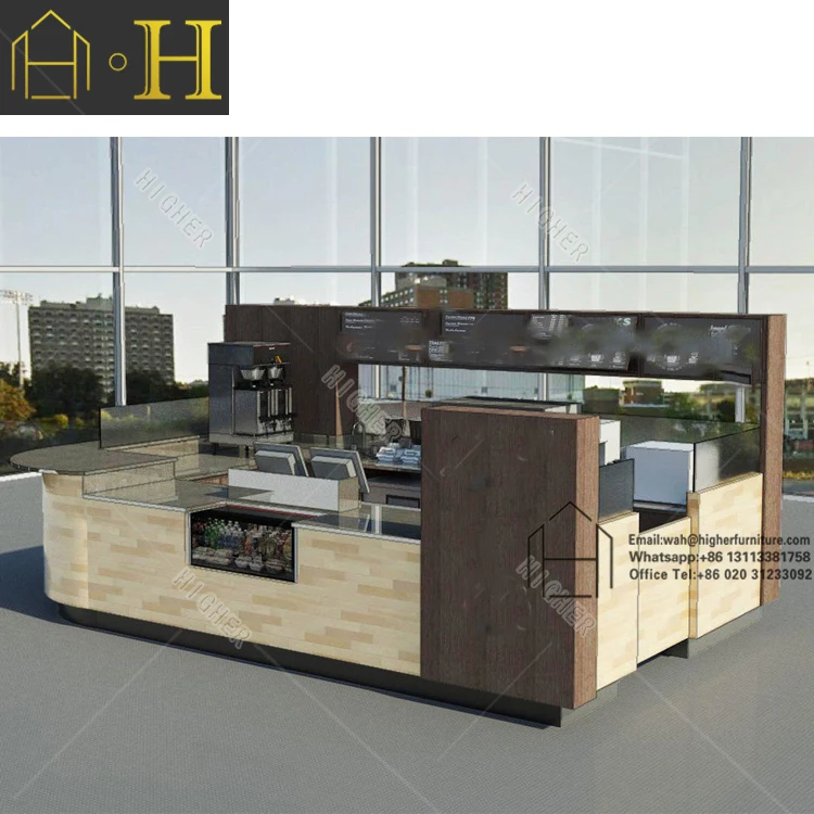 Multifunction Fast Food Counter Bubble Tea Counter for Mall Coffee Shop ...