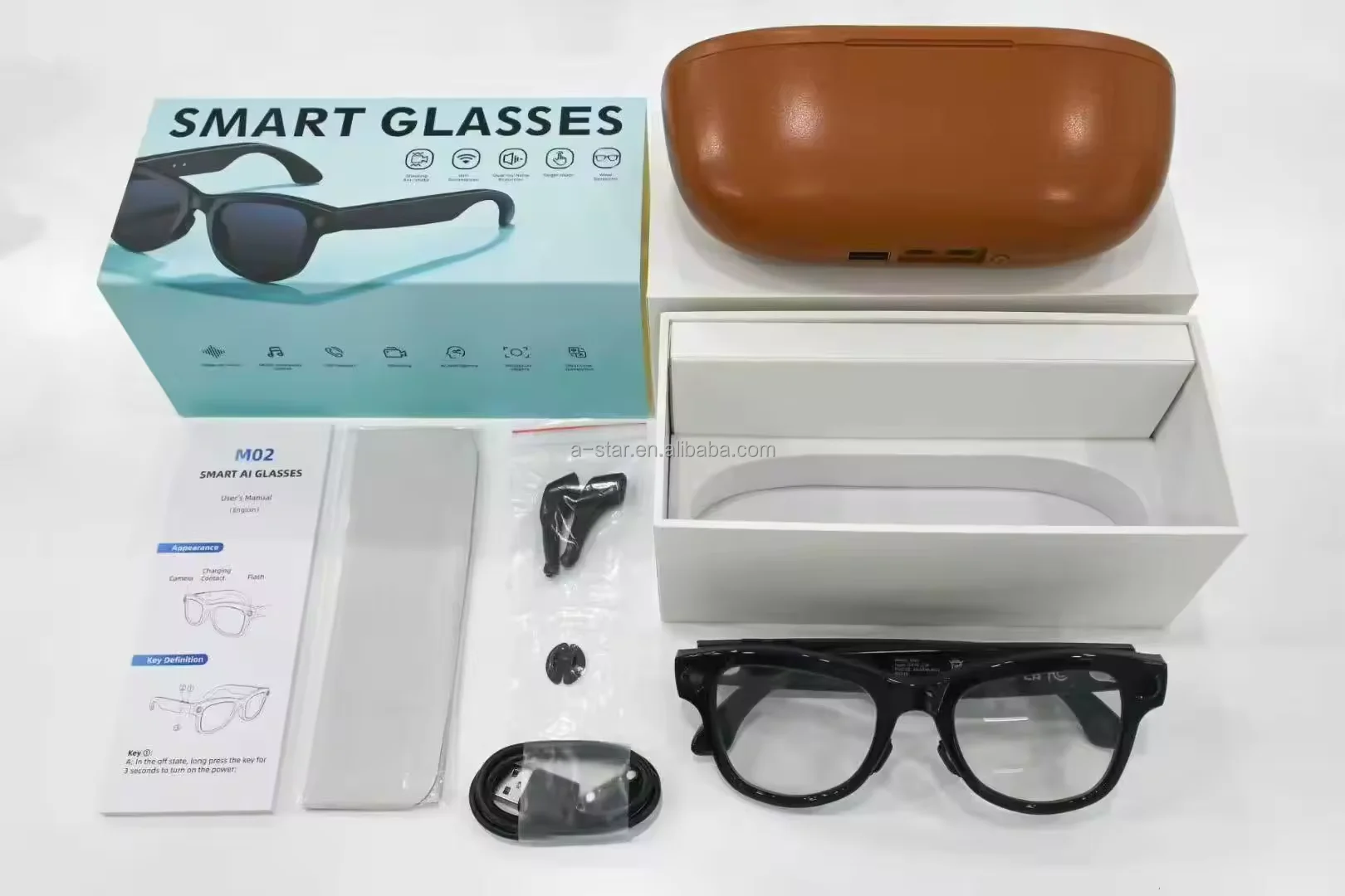 M02 Ultra AI Translation Smart Glasses Ai With 8MP Camera Automatic ...