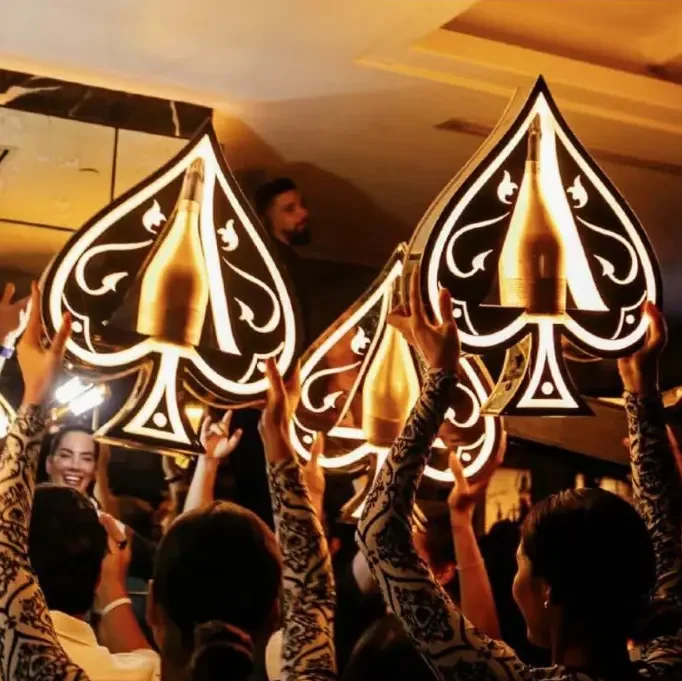 Luminous Rechargeable Wine Glorifier Spades Display Holder Vip Wine ...