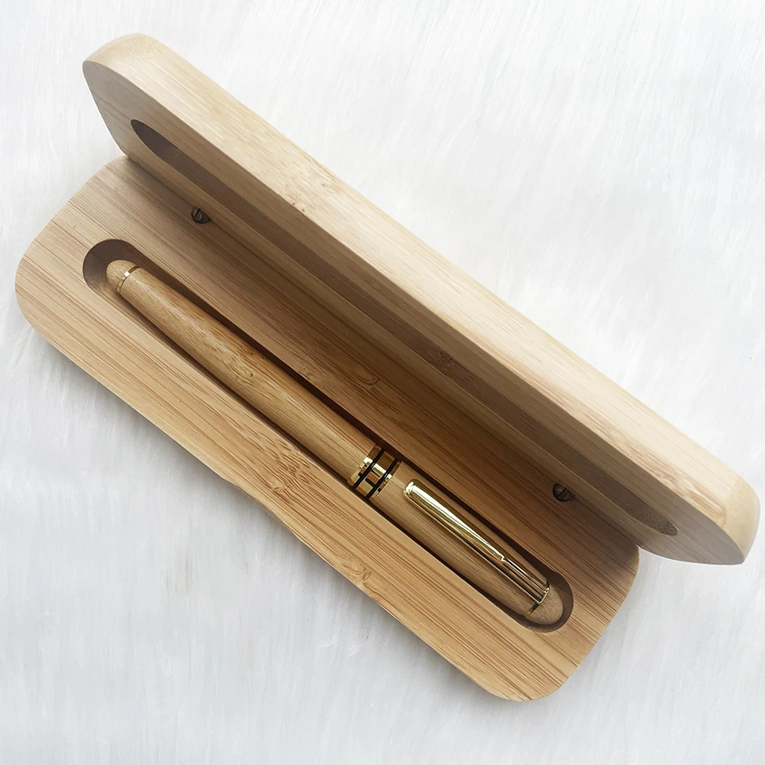 Luxury Business Gift Wood Bamboo Fountain Pen Set With Custom Logo Promotion Bamboo Fountain Pen ...