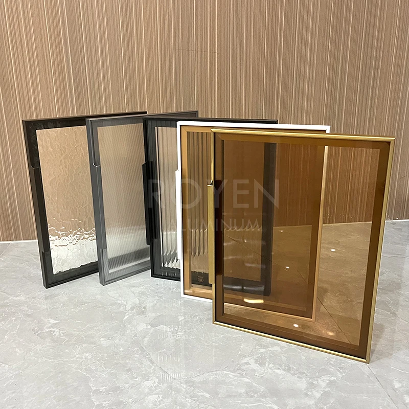 Modern Brass Aluminum Glass Door Frame Cabinet Door Profiles Slide and ...