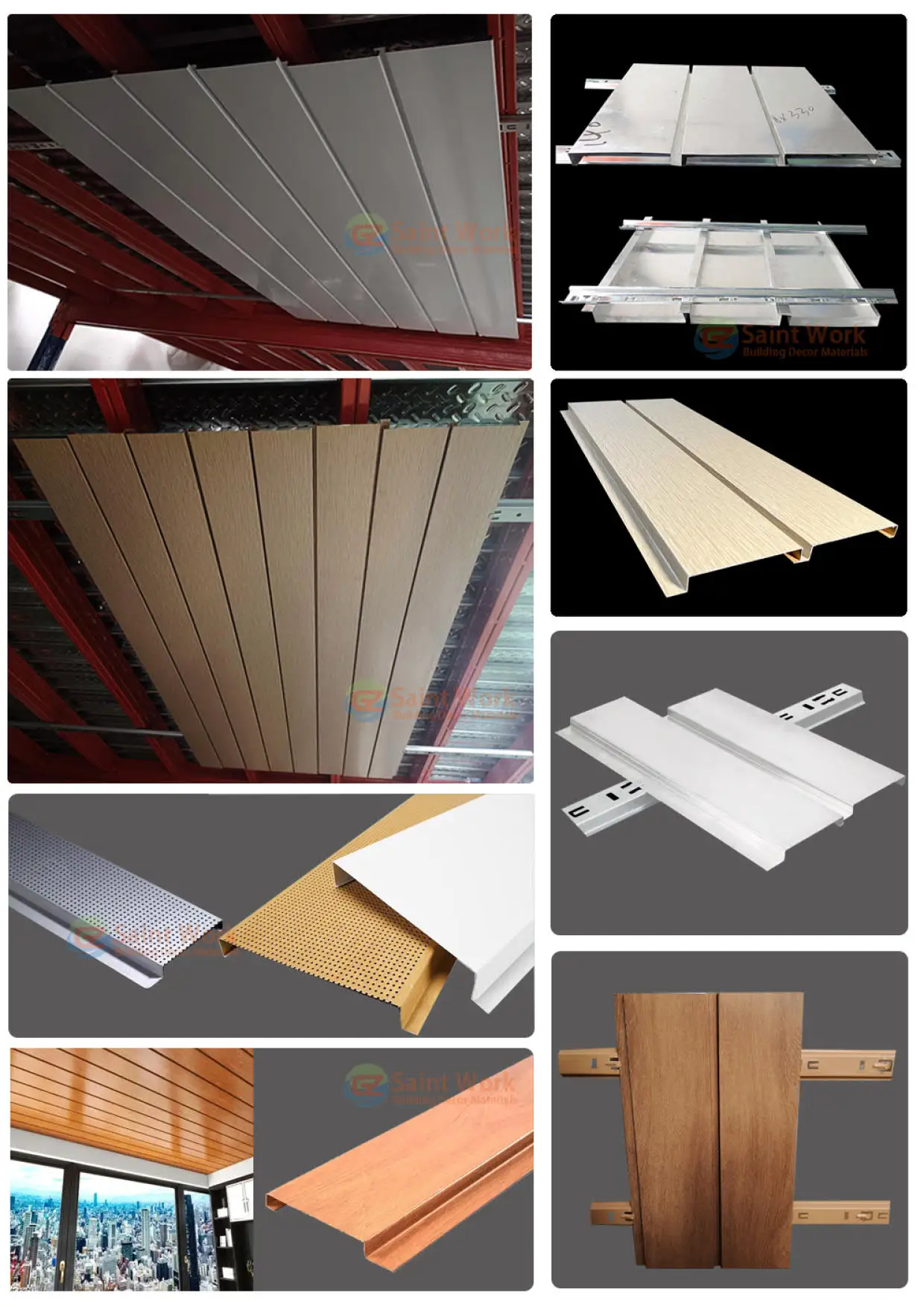 Aluminium Linear Panel Ceiling Metal G Shape Strip Baffle Interior ...