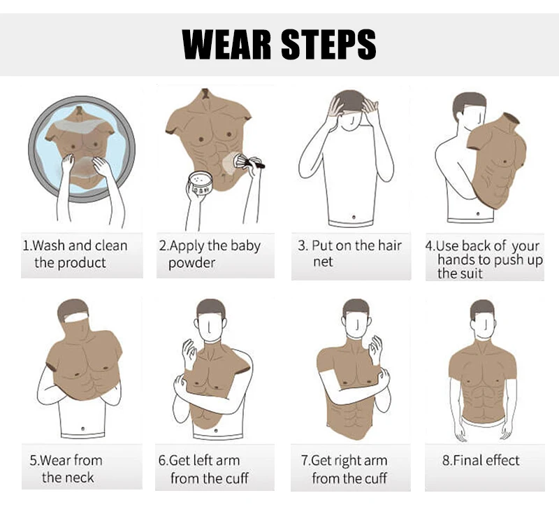 Eta Cosplay Artificial Simulation Men Body Shaper - Muscle Suit Silicone