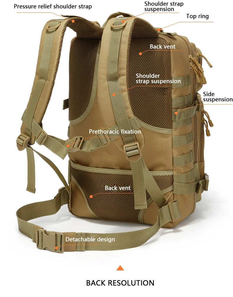 50L Camouflage Tactical Backpack - Waterproof & Anti-theft