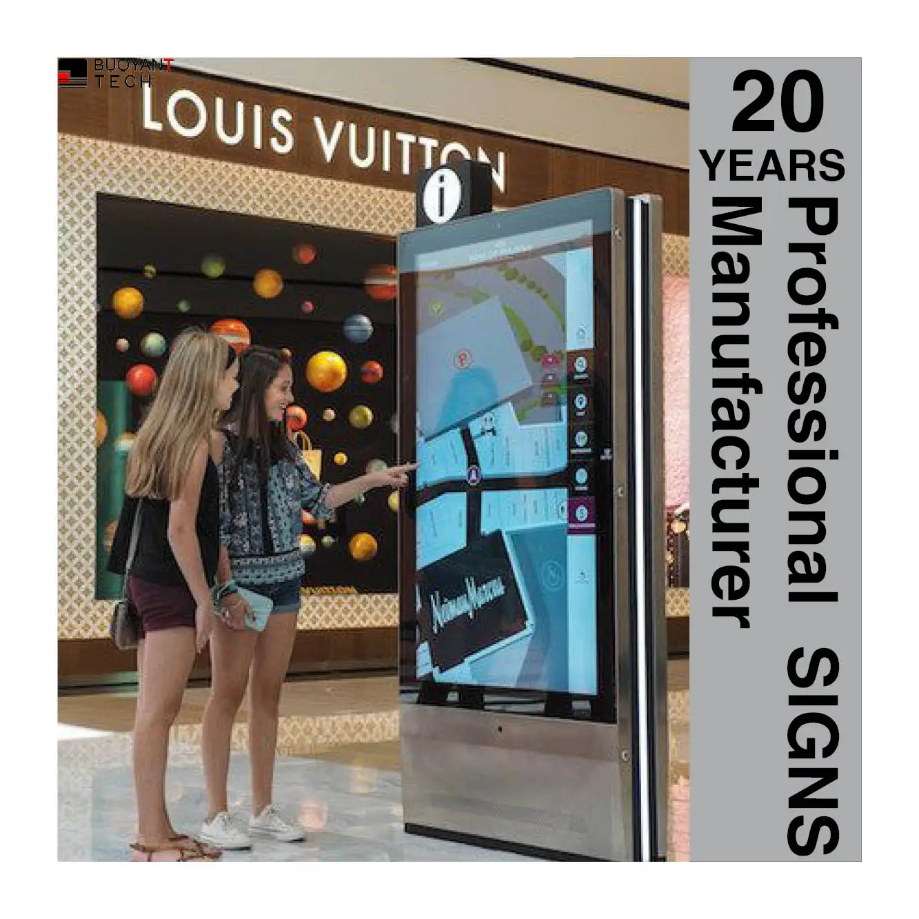 Shopping Mall Touch Screen Digital Signage Displays Vertical Floor ...