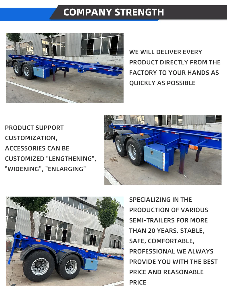 Skeleton Container Chassis 20ft 40ft Skeletal Semi Trailer - Buy 40ft ...